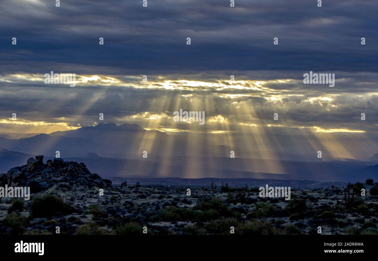 Arizona Desert Sun Beams Light Show Stock Photo - Alamy