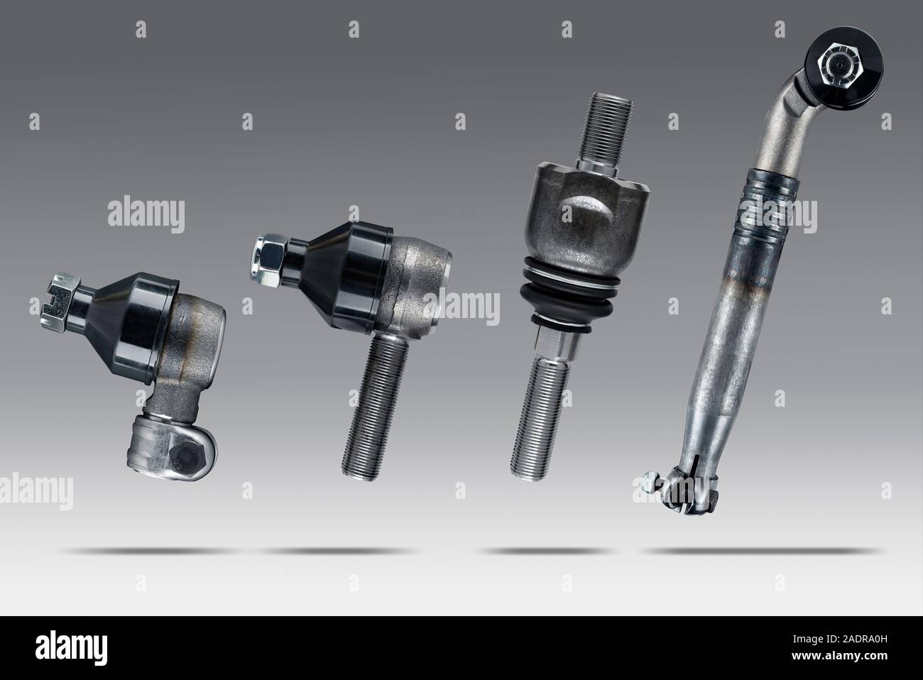 Group of Steering joint designed for tractor on gray isolated ...