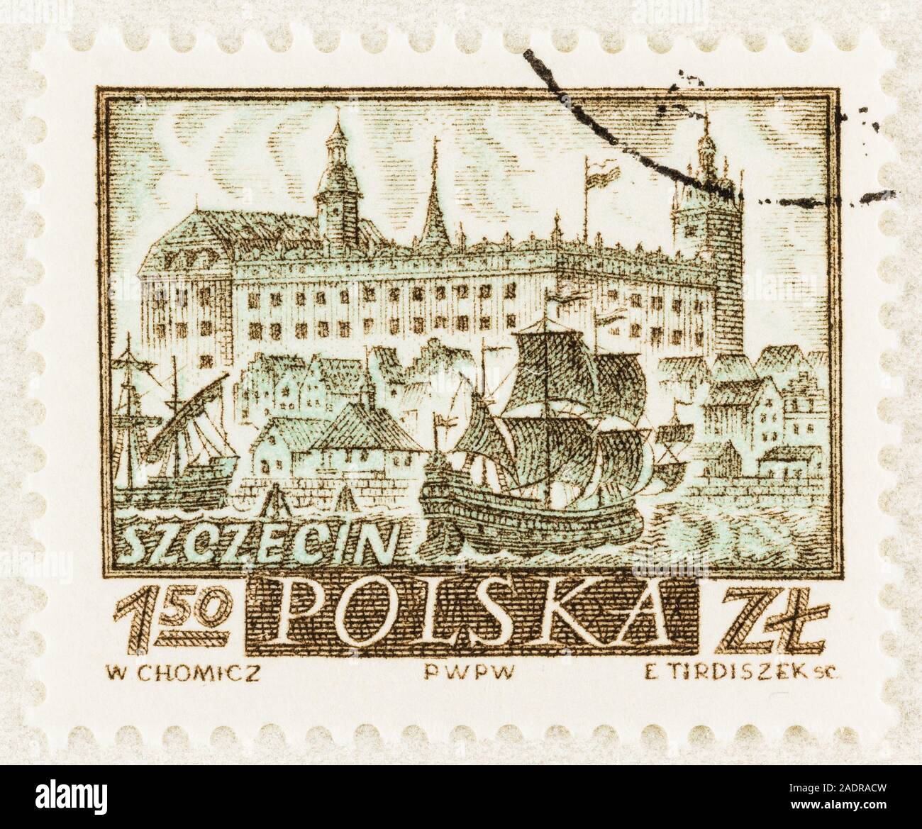 Poland stamp castle hi-res stock photography and images - Alamy