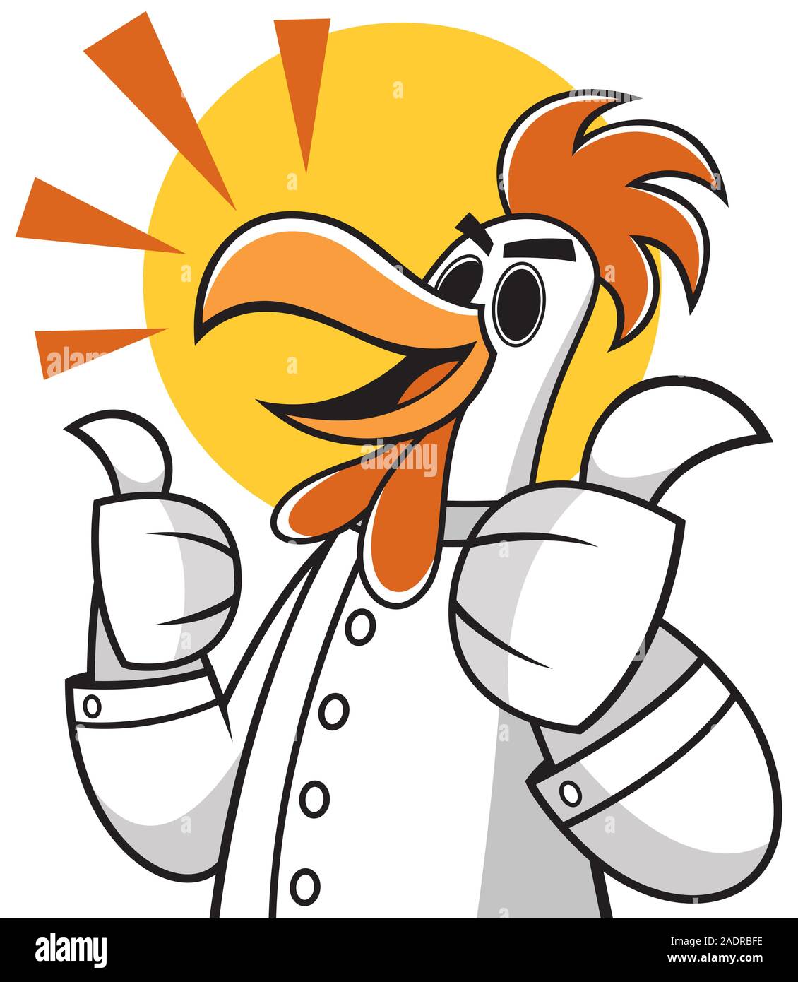 Vector illustration of Cartoon Chicken Chef show Ok Stock Vector Image ...