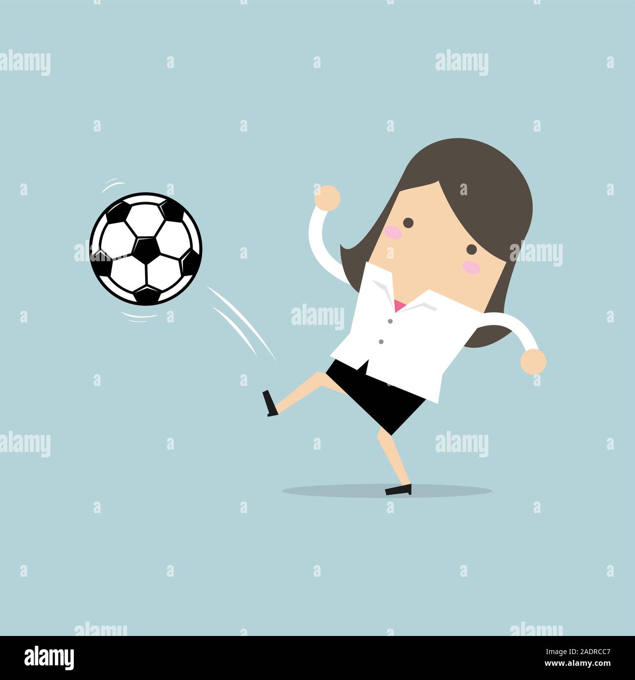 Cartoon female soccer player kicking hi-res stock photography and ...