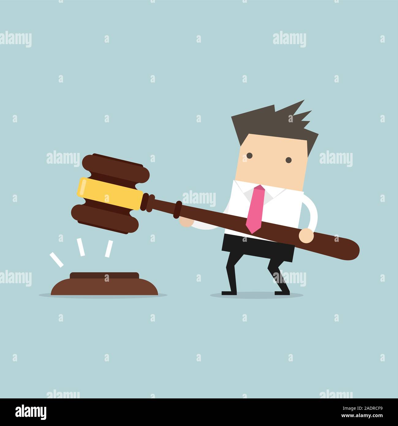 Businessman hold a big gavel in hands for justice Stock Vector Image ...