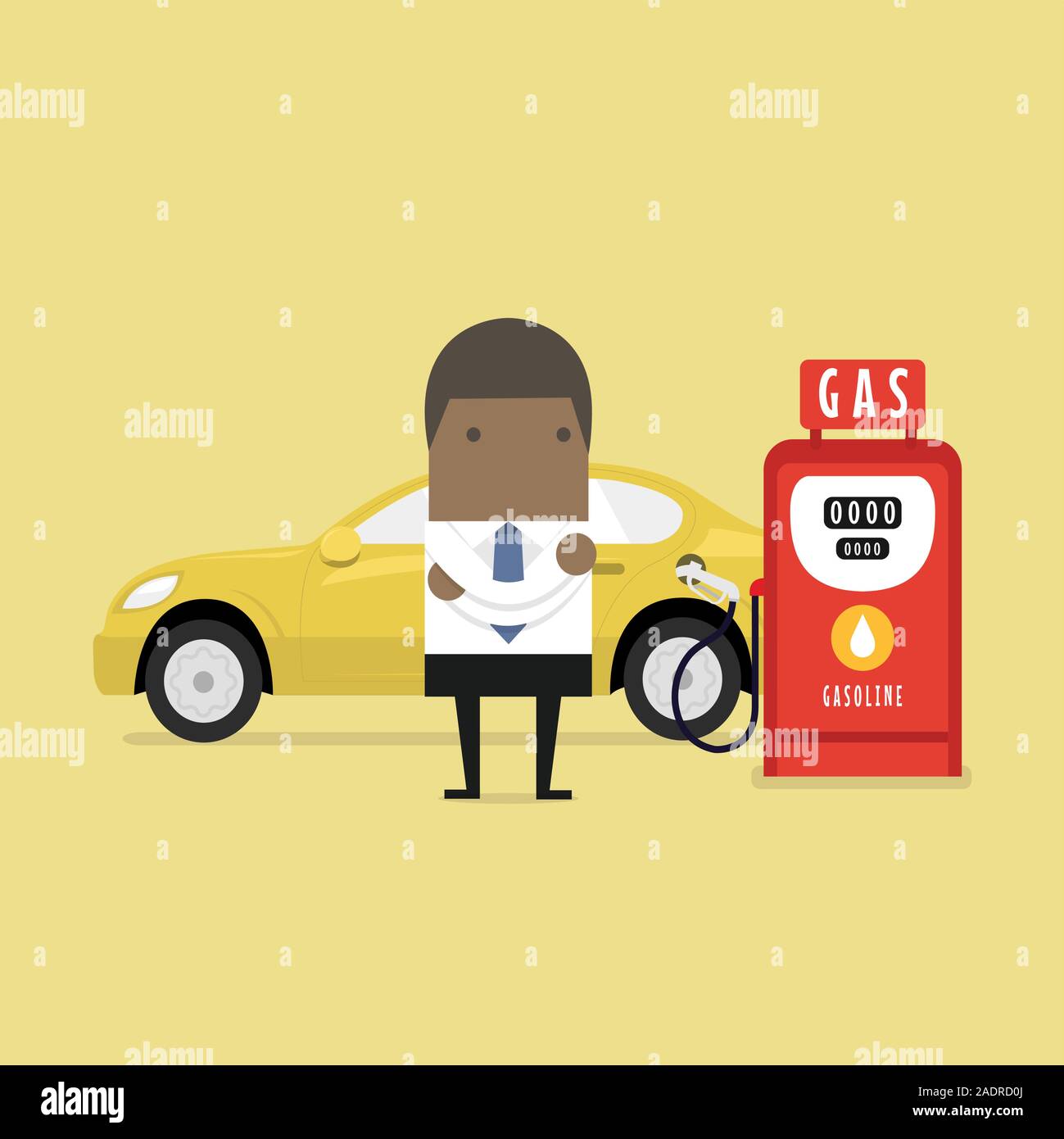 Cartoon man gas station pump Stock Vector Images - Alamy