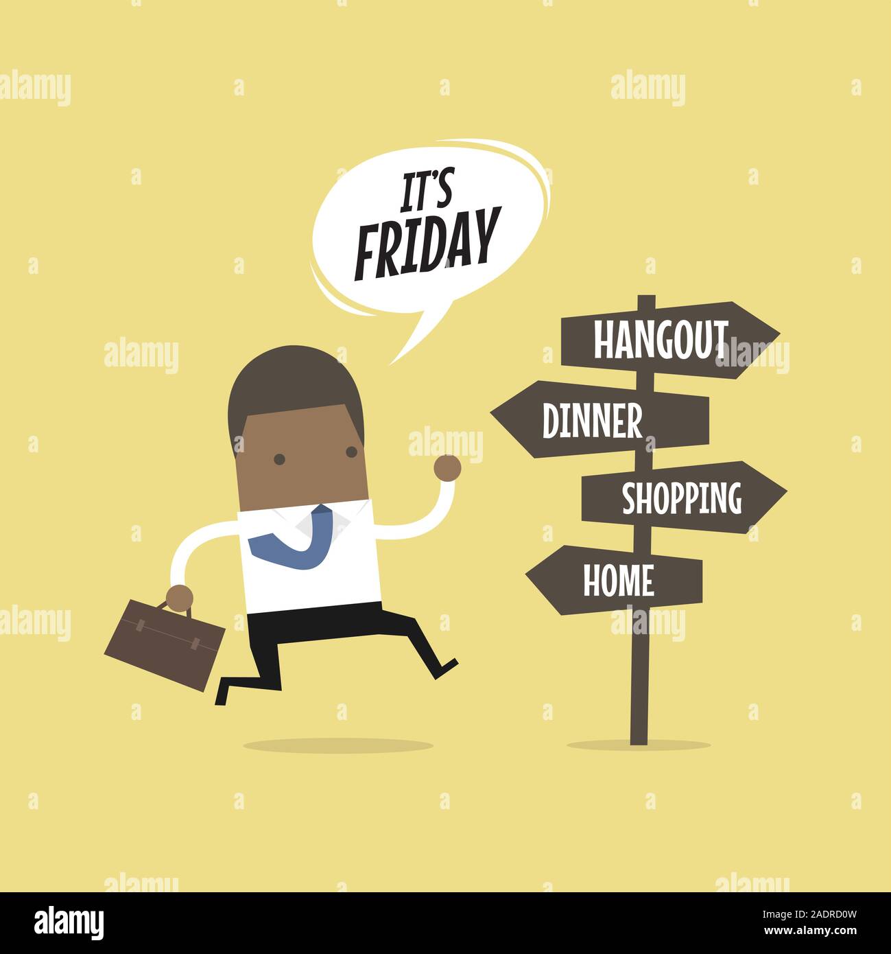 African businessman friday after work Stock Vector Image & Art - Alamy