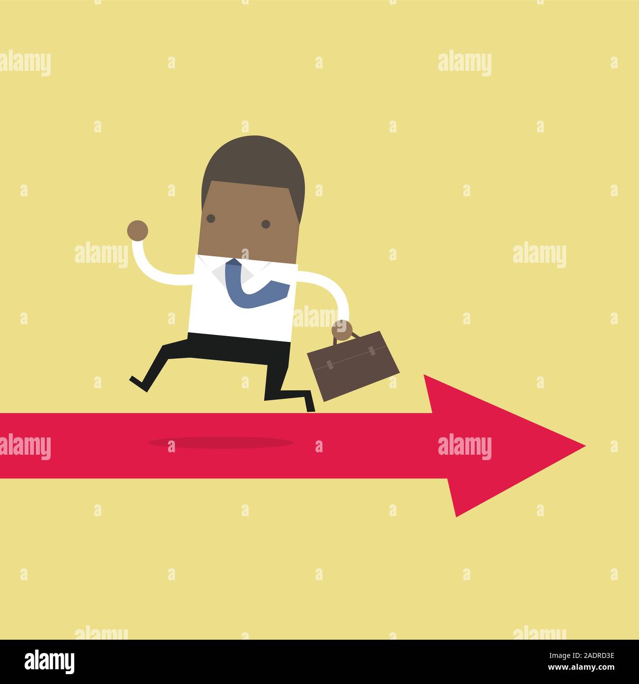 African businessman running opposite arrow way Stock Vector Image & Art ...