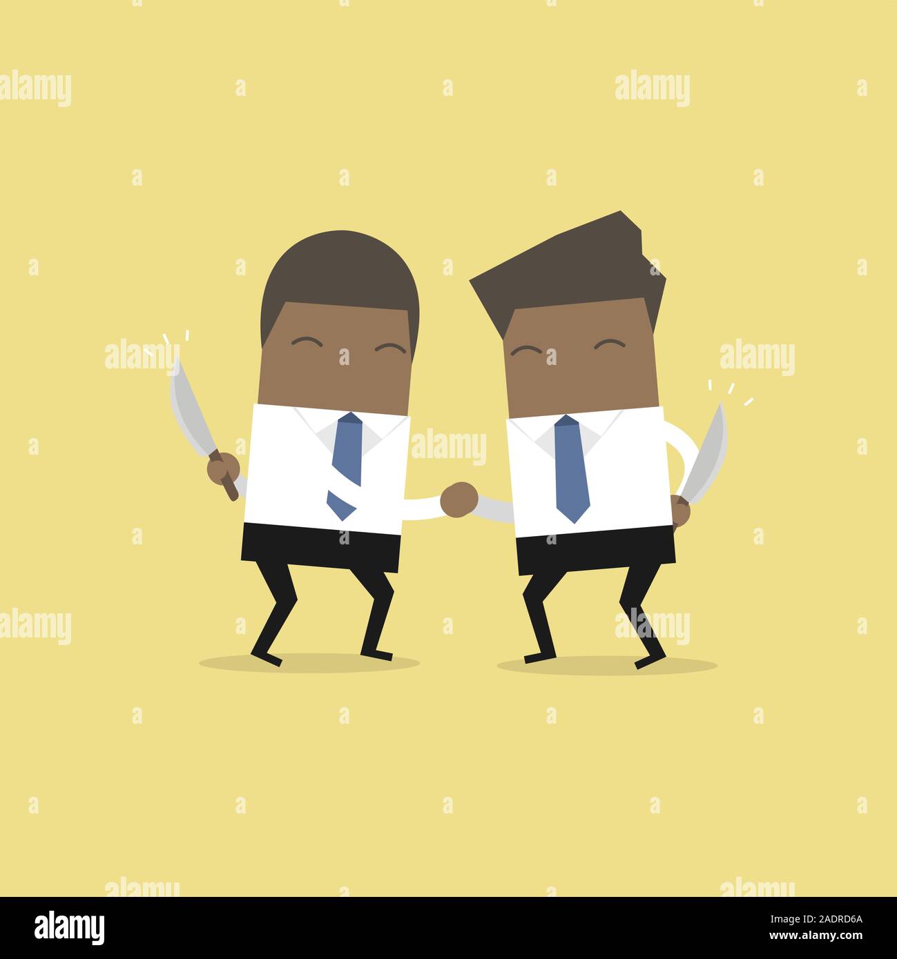 Cartoon businessman holding knife behind Stock Vector Images - Alamy