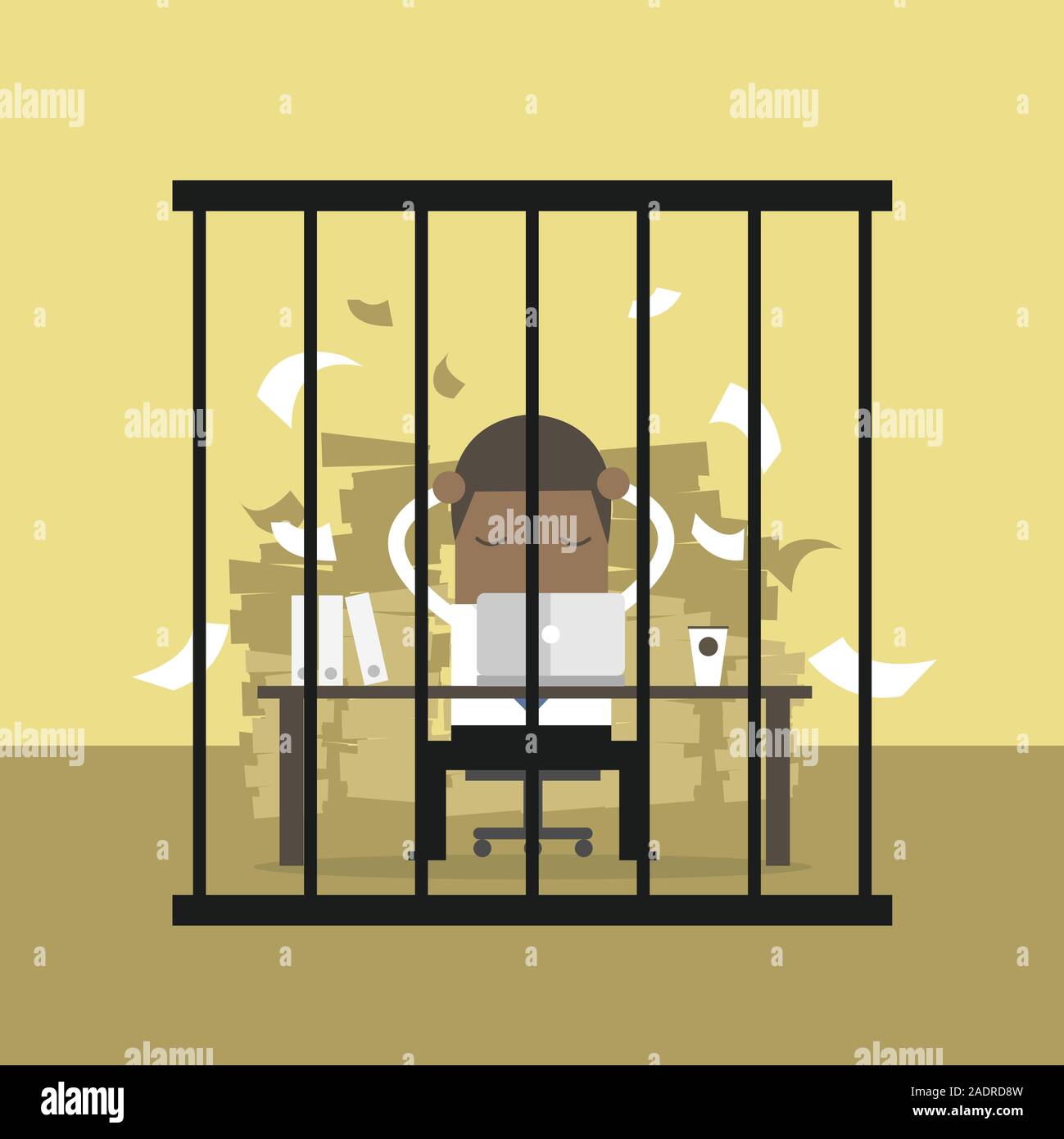 Tired woman hard working Stock Vector Images - Alamy