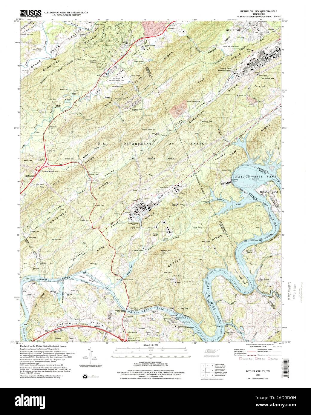 USGS TOPO Map Tennessee TN Bethel Valley 143767 1998 24000 Restoration ...