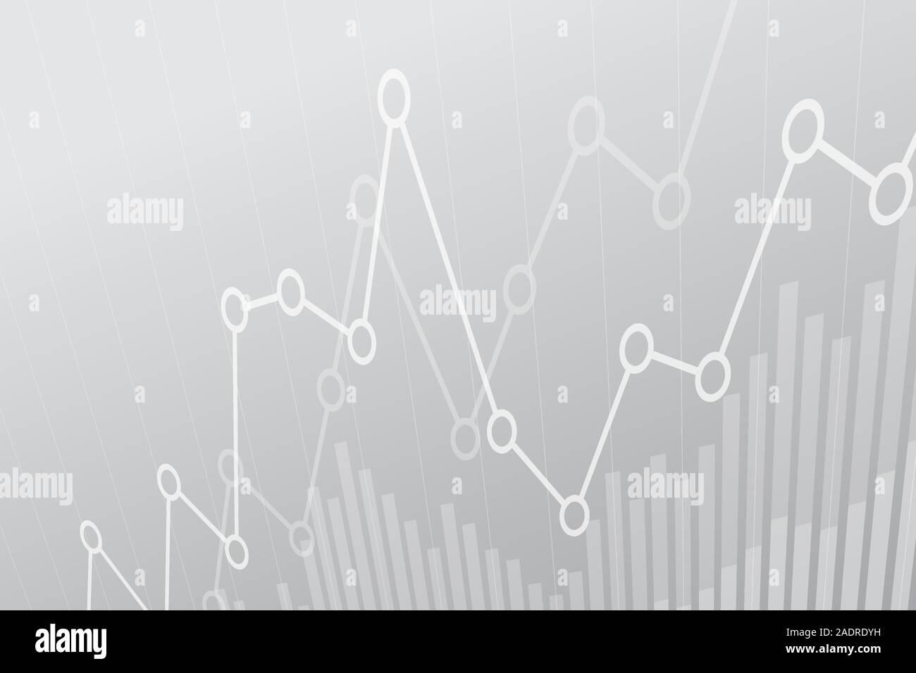 Abstract financial chart with uptrend line graph on gray background ...