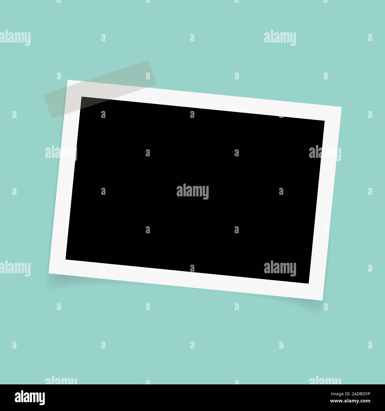 Rectangle photo frames with sticky tape on green background Stock ...