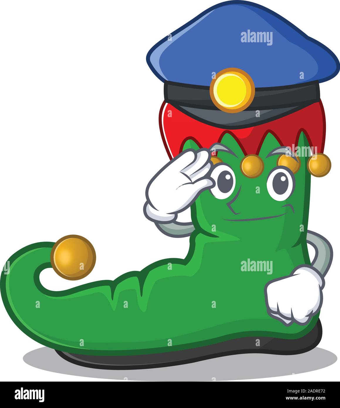 Elf shoes Cartoon character dressed as a Police officer Stock Vector ...