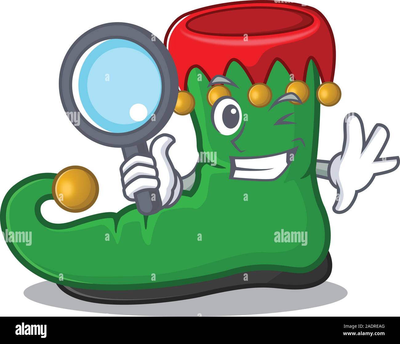 One eye elf shoes Detective cartoon character style Stock Vector Image ...