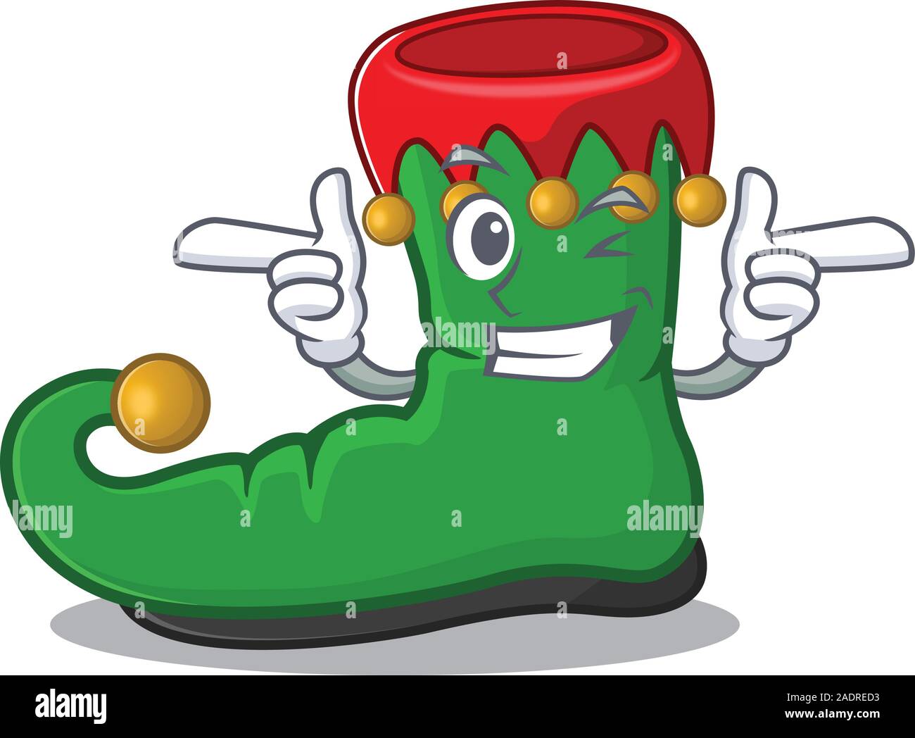 Funny elf shoes mascot cartoon style with Wink eye Stock Vector Image ...