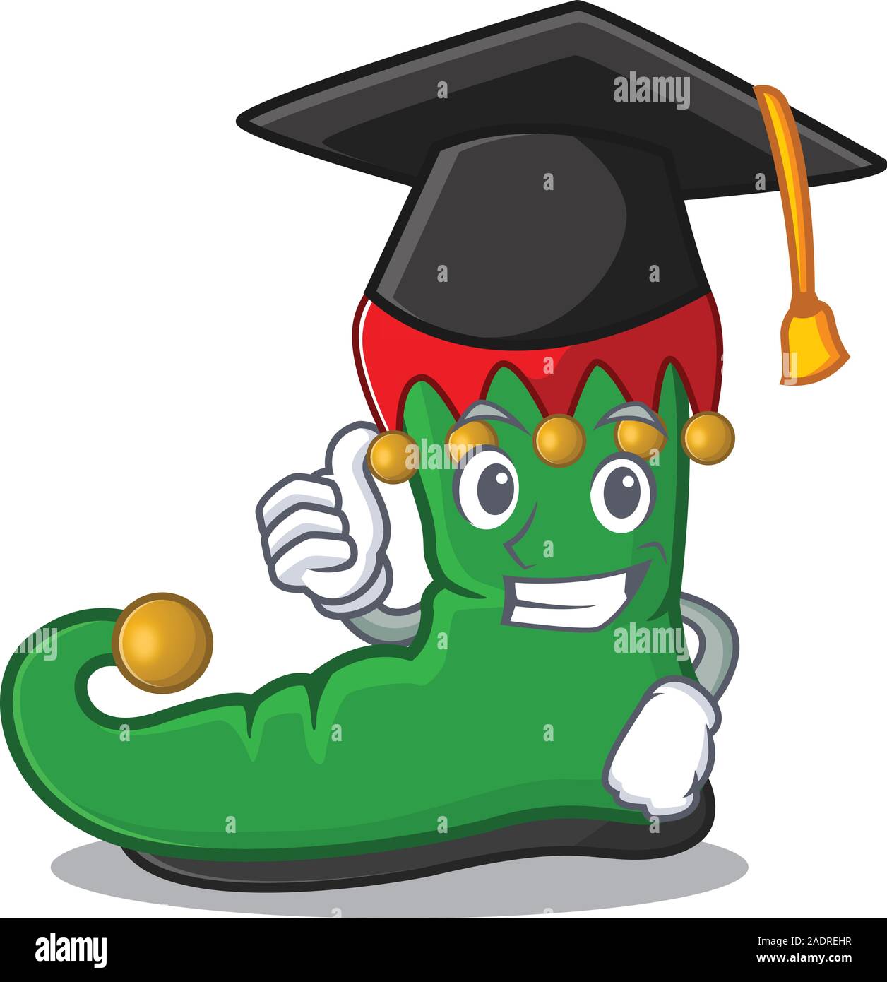 happy elf shoes wearing a black Graduation hat Stock Vector Image & Art ...
