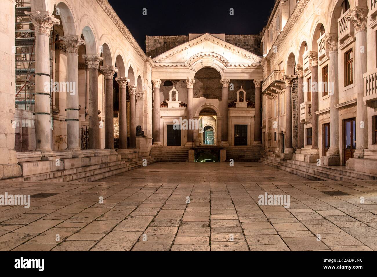 Saint Dominus cathedral in Split,Croatia. Peristil palace area in ...