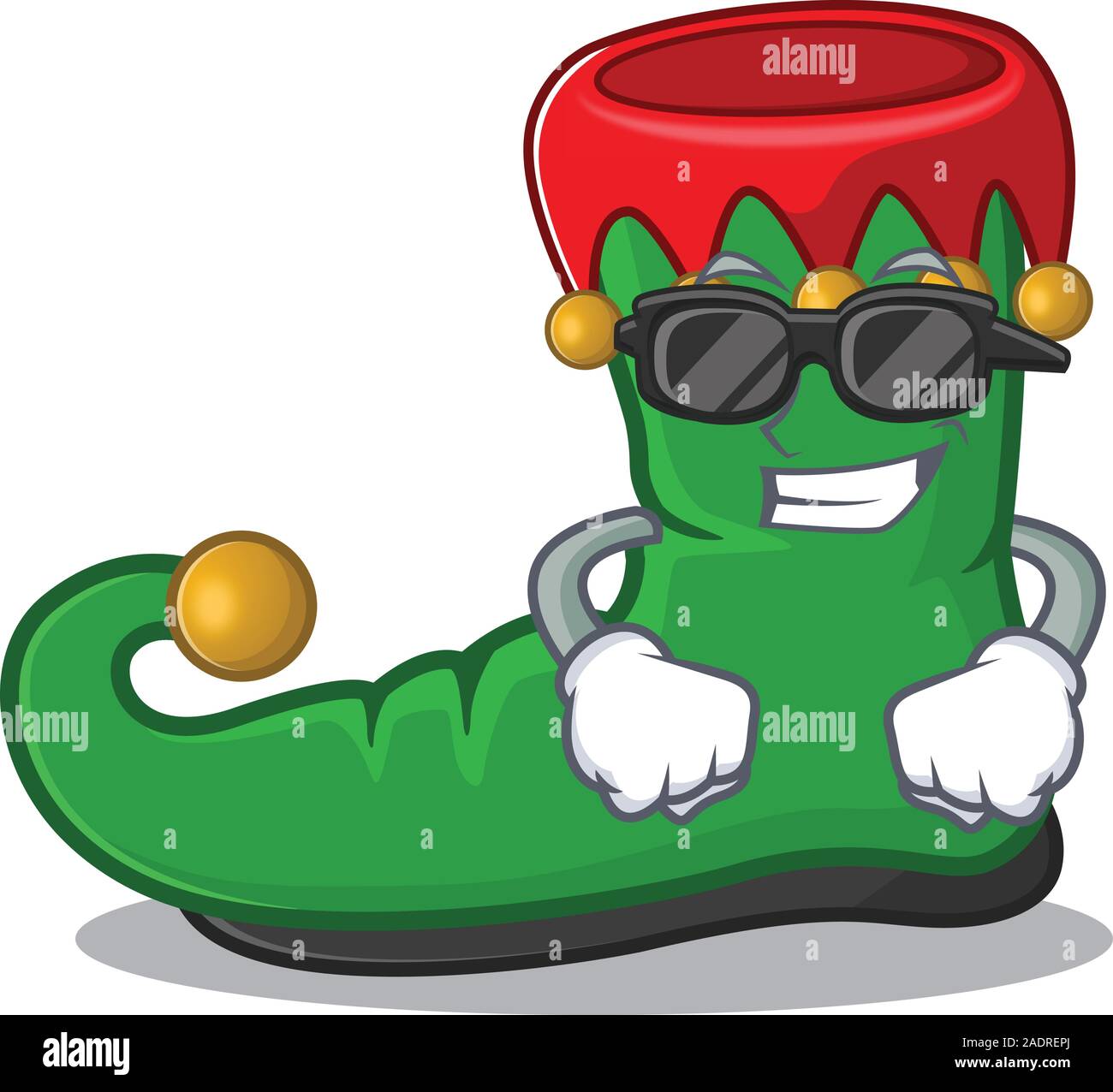 Super cool elf shoes character wearing black glasses Stock Vector Image ...