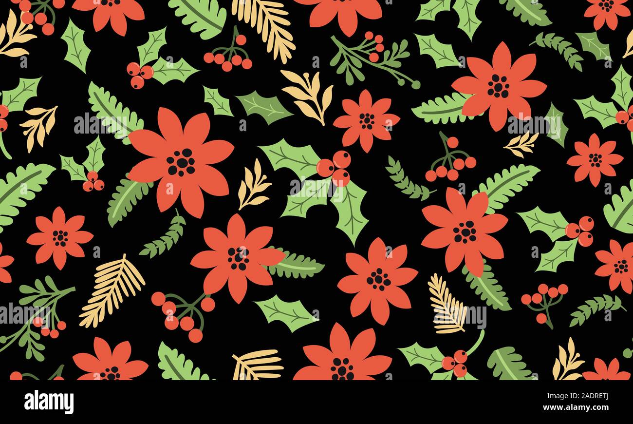 Seamless floral pattern background, with red flower motif Stock Vector ...