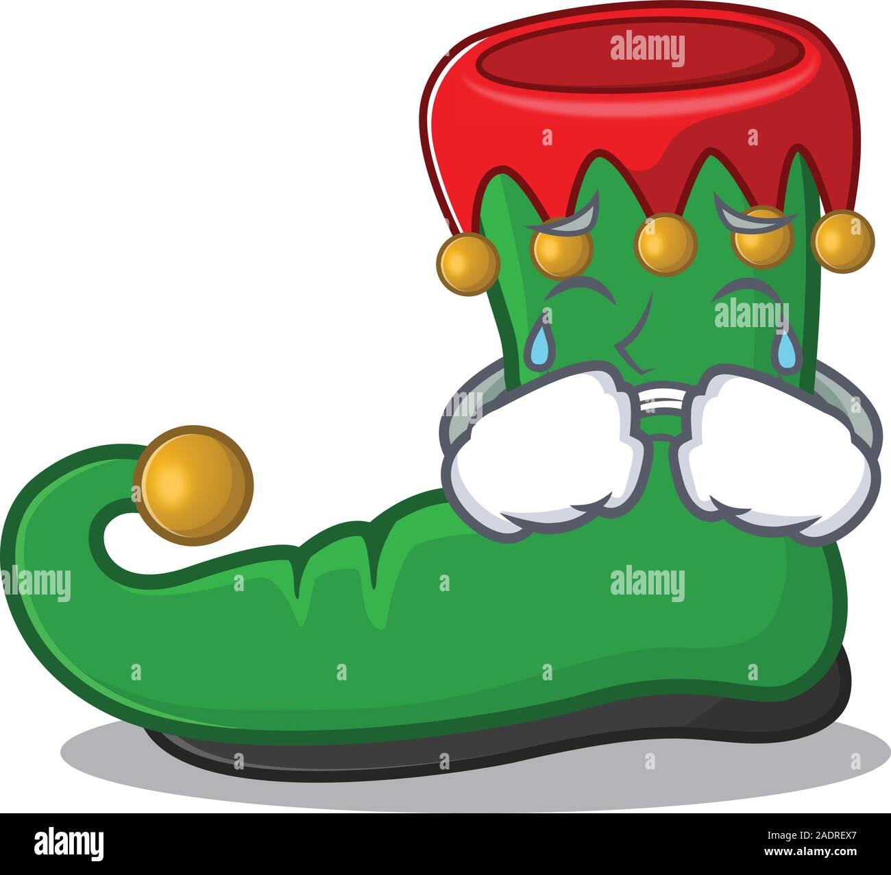 Sad Crying elf shoes mascot cartoon style Stock Vector Image & Art - Alamy