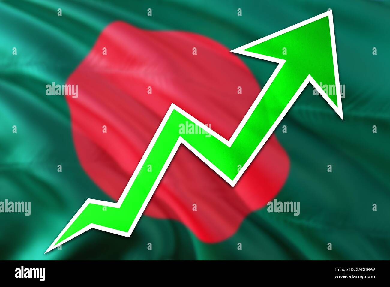 Bangladesh economy graph is indicating positive growth, green arrow ...
