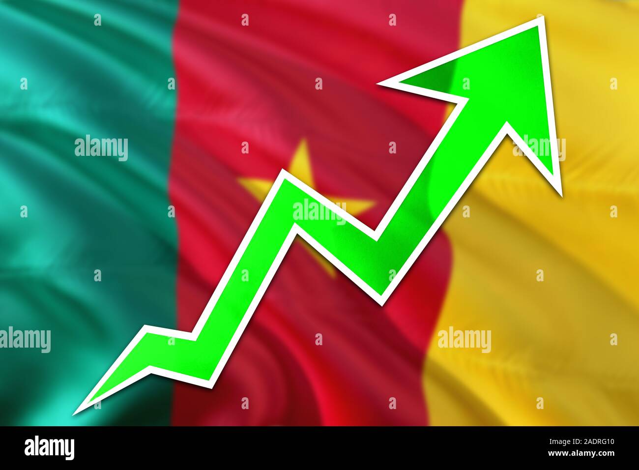 Cameroon economy graph is indicating positive growth, green arrow going ...