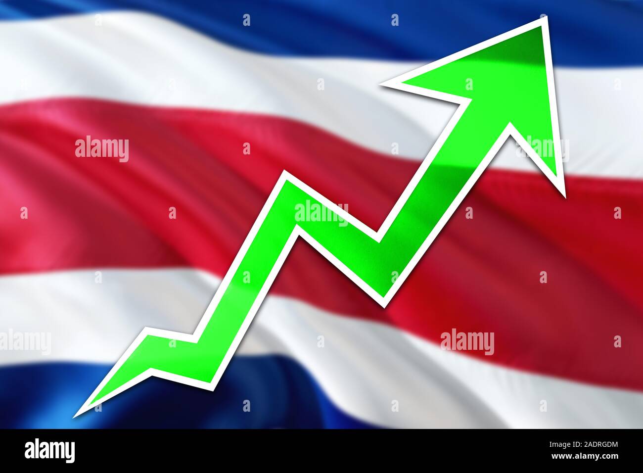 Cote D'Ivoire economy graph is indicating positive growth, green arrow ...
