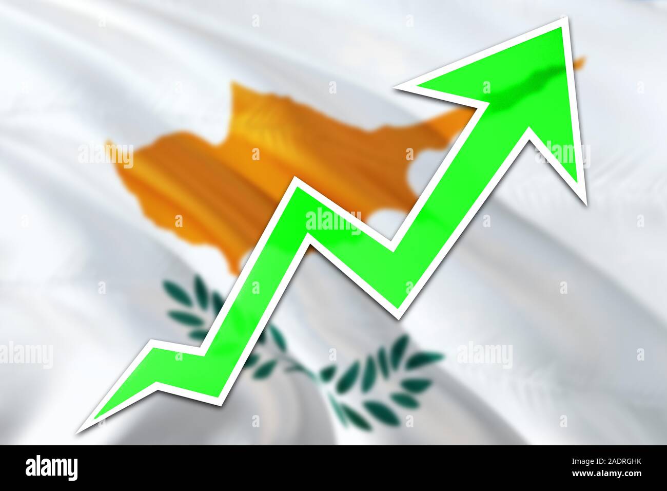 Czech Republic economy graph is indicating positive growth, green arrow ...