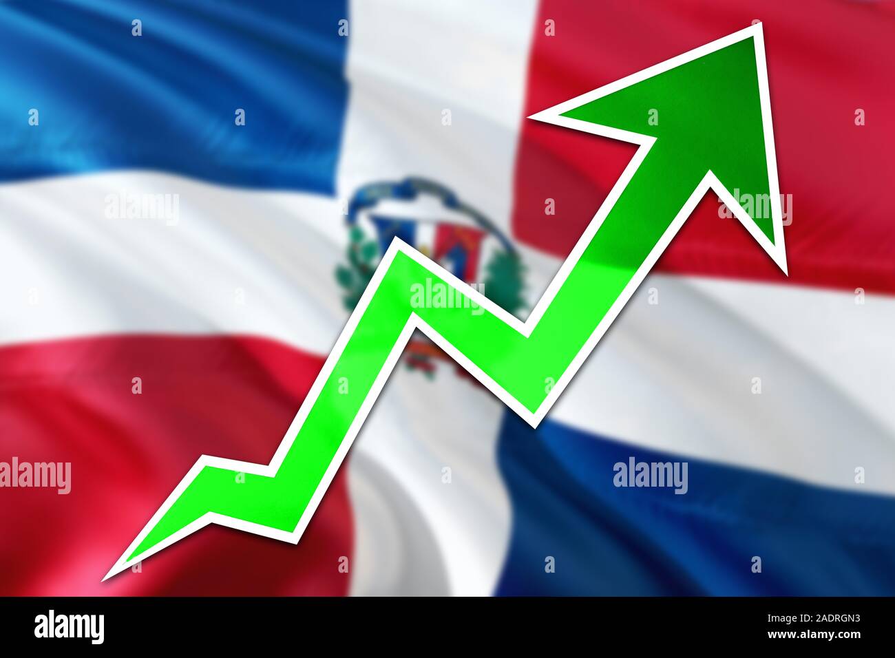 Dominican Republic economy graph is indicating positive growth, green ...