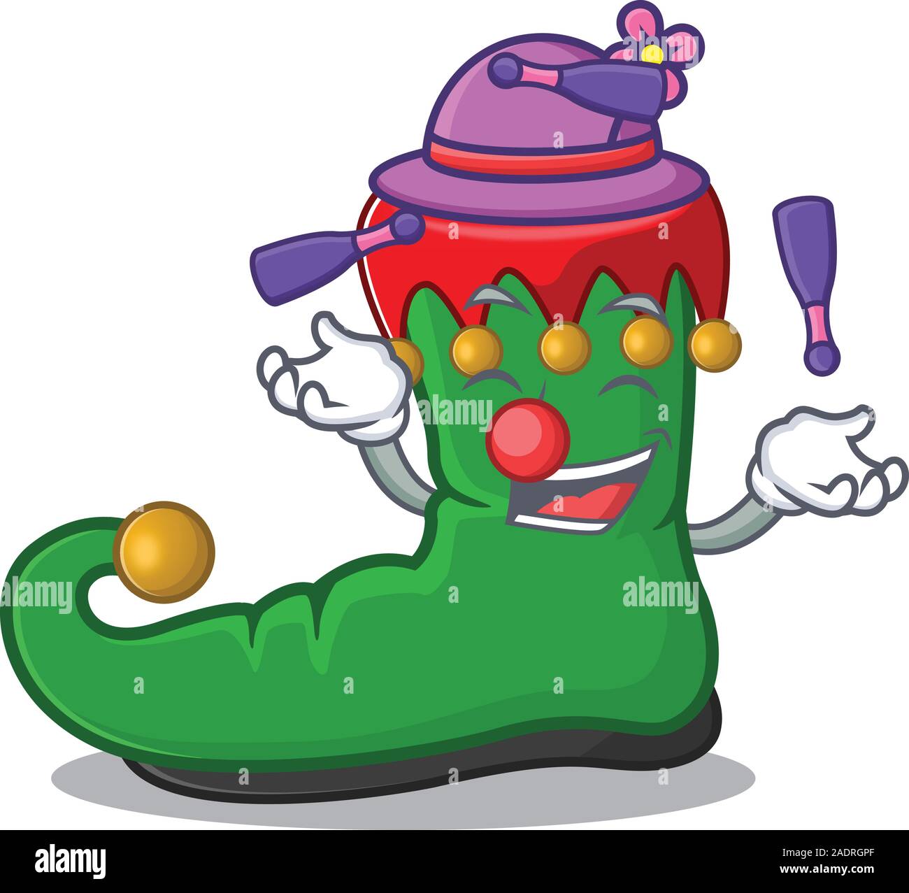 Super cool Juggling elf shoes mascot cartoon style Stock Vector Image ...