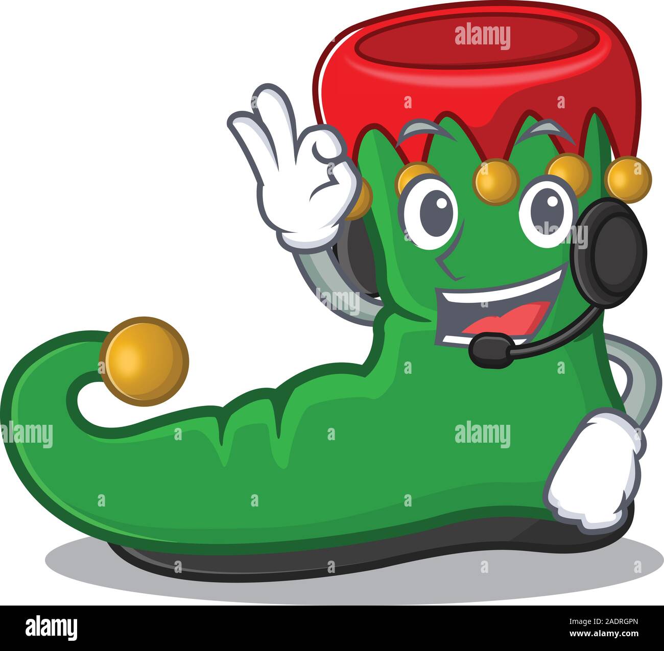 Elf shoes cute cartoon character design with headphone Stock Vector ...