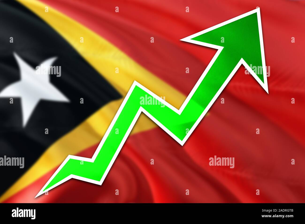 East Timor economy graph is indicating positive growth, green arrow ...