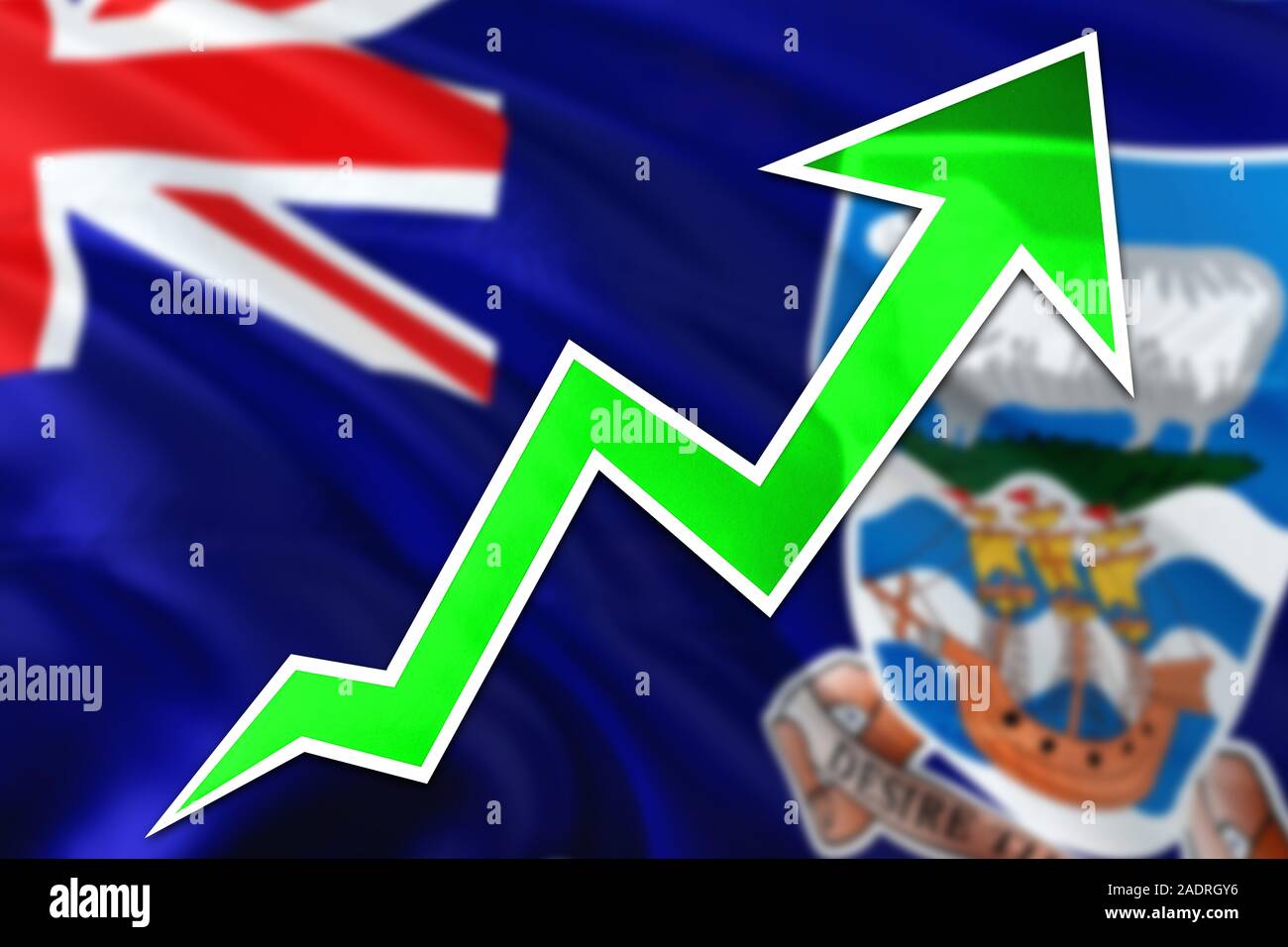 Falkland Islands economy graph is indicating positive growth, green ...