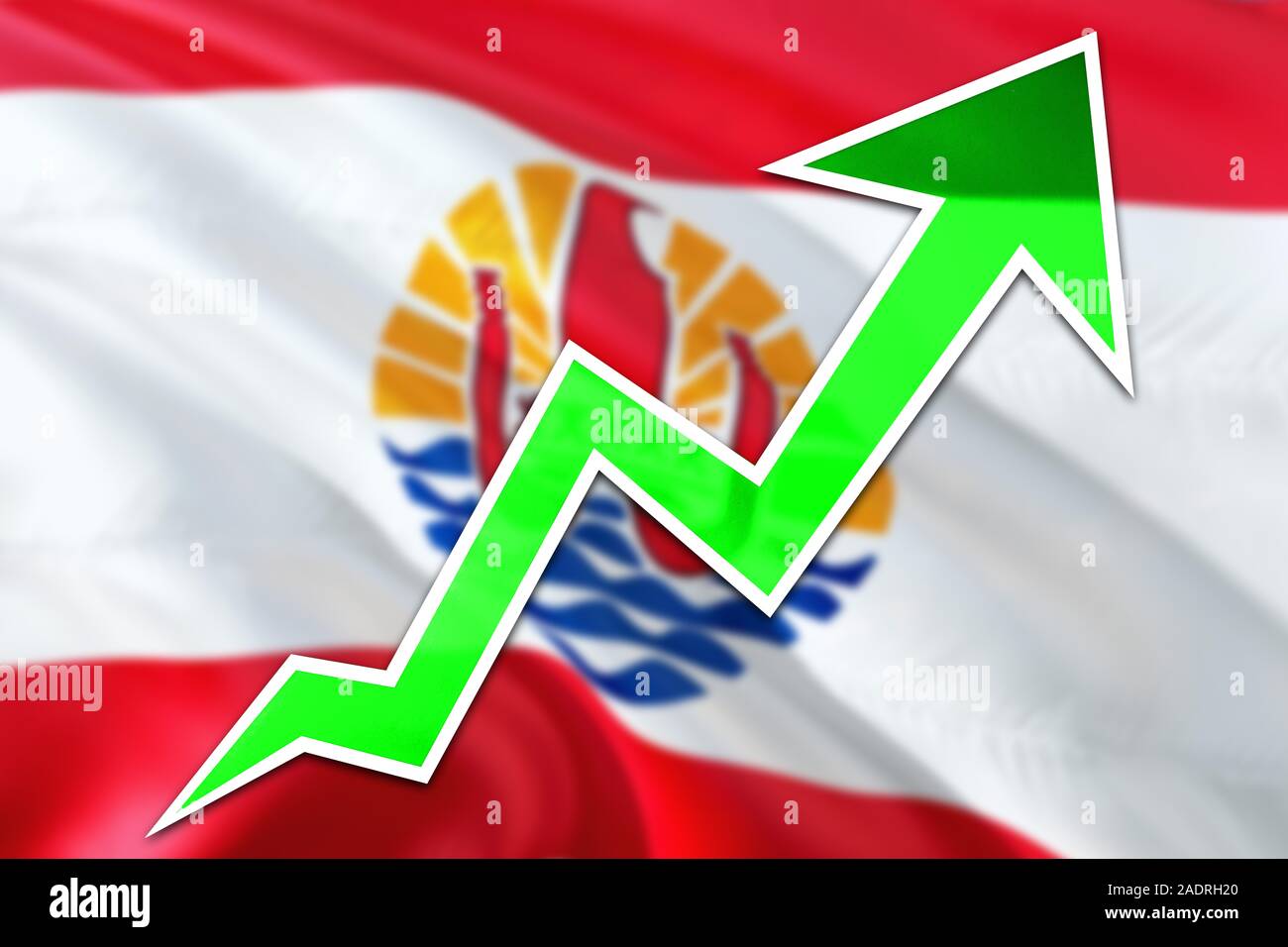 French Polynesia economy graph is indicating positive growth, green ...