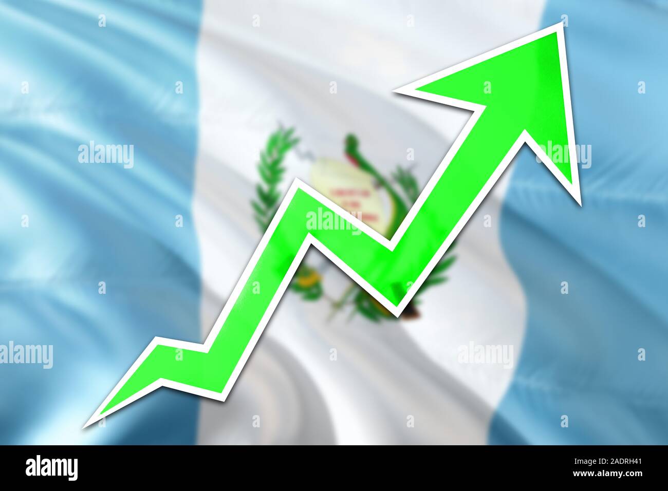 Guatemala economy graph is indicating positive growth, green arrow ...
