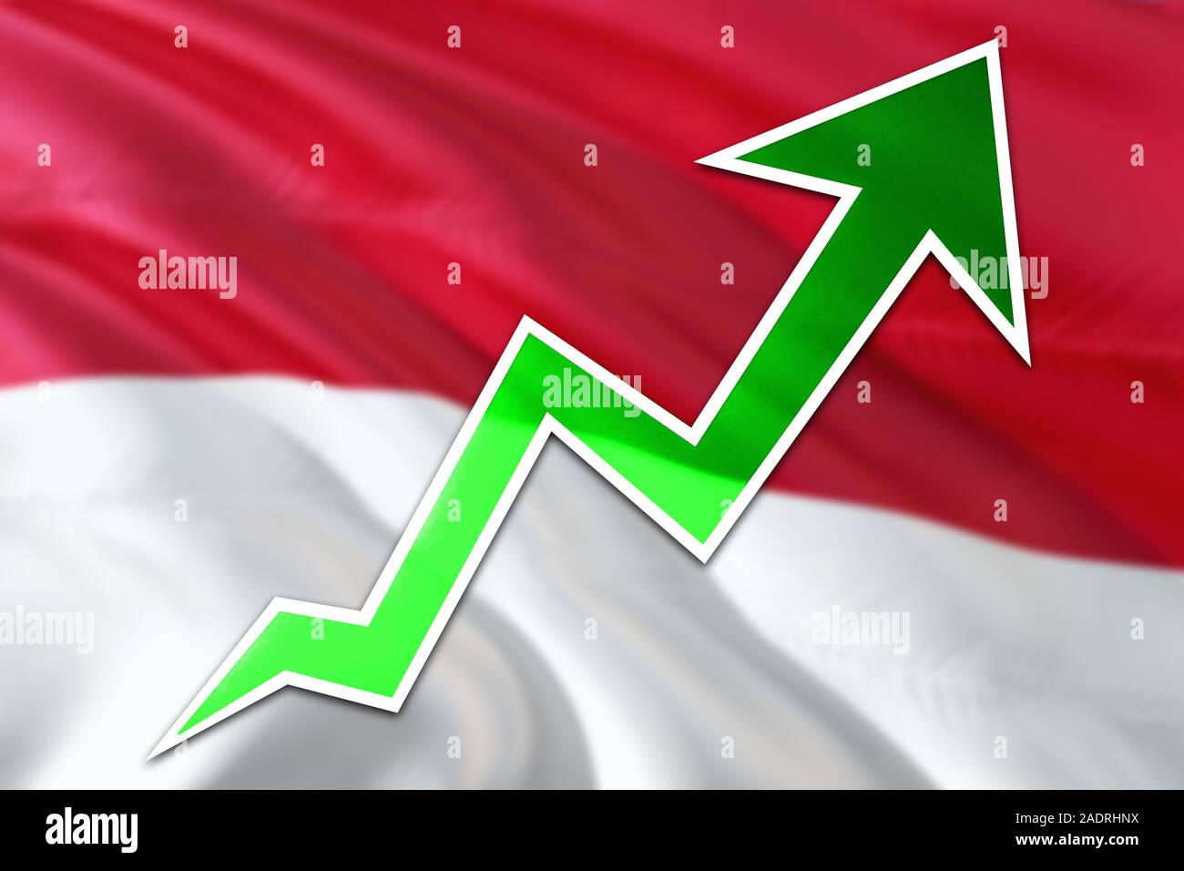 Monaco economy graph is indicating positive growth, green arrow going ...