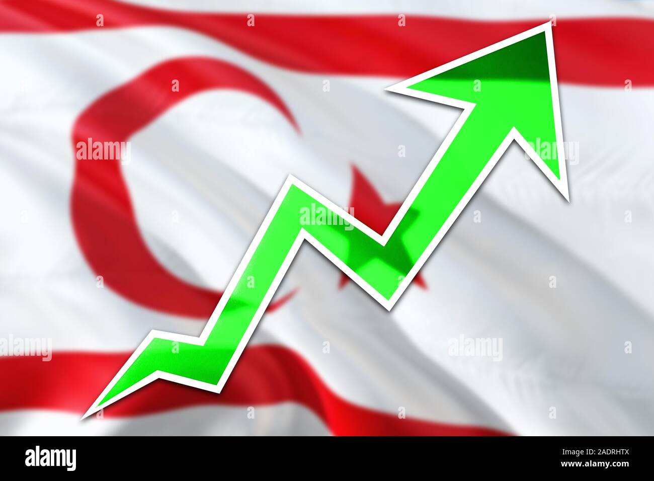 Northern Cyprus economy graph is indicating positive growth, green ...