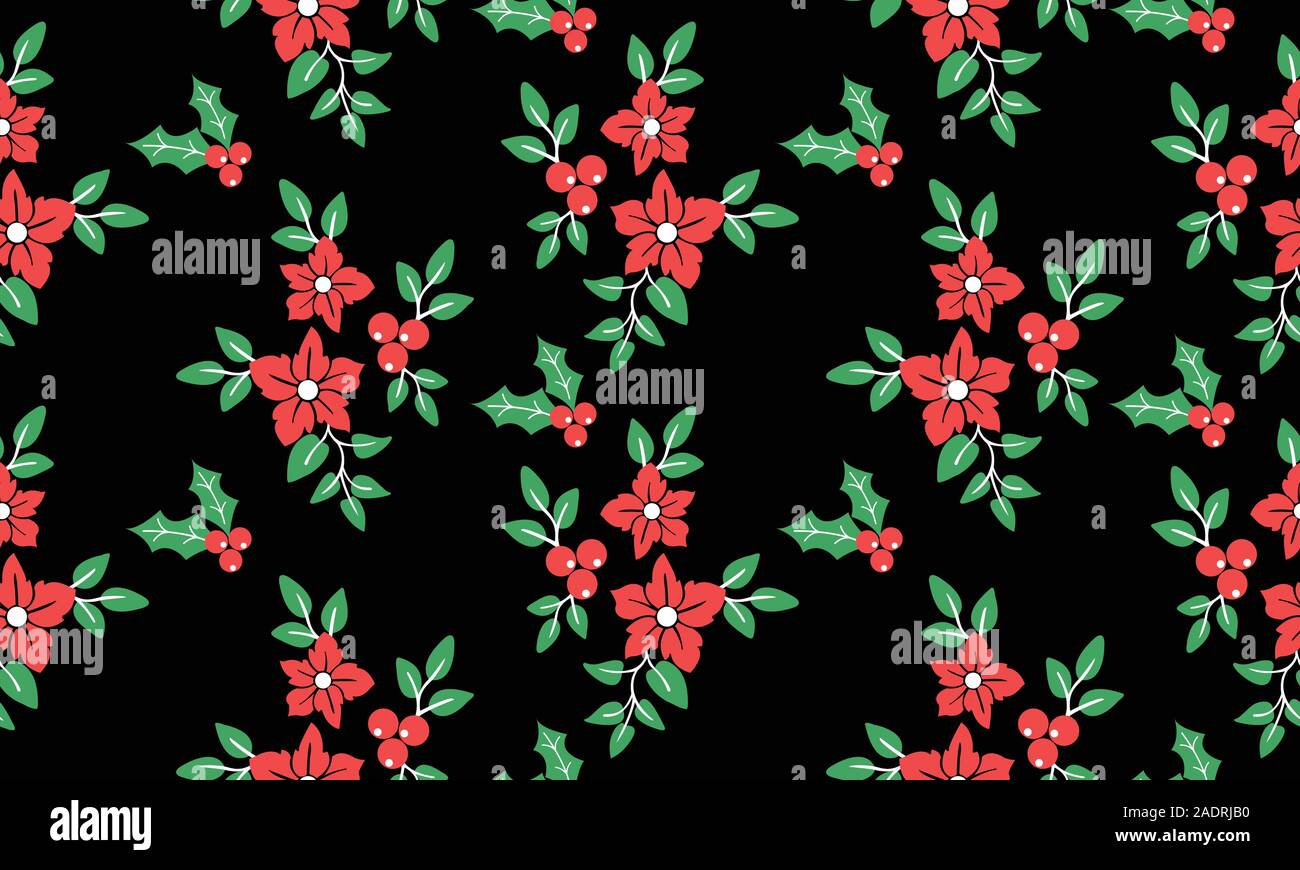 Vintage floral pattern background, modern leaf flower Stock Vector ...