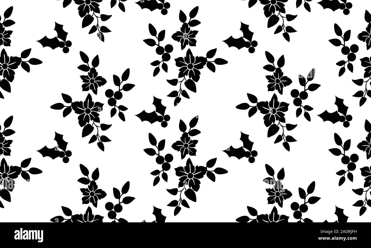 Black flower ornament, abstract floral pattern background Stock Vector ...