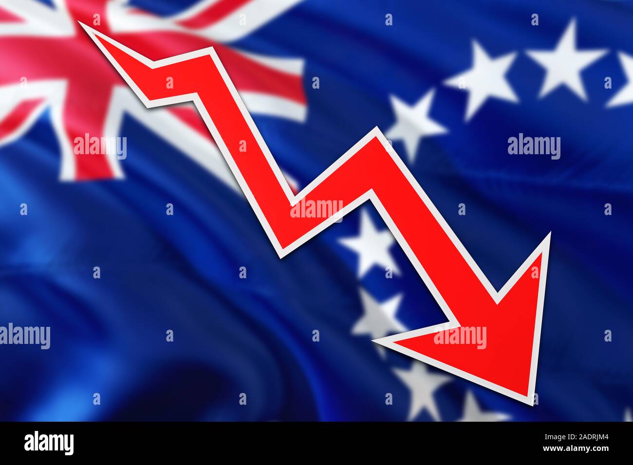 Costa Rica economy graph is indicating negative growth, red arrow going ...