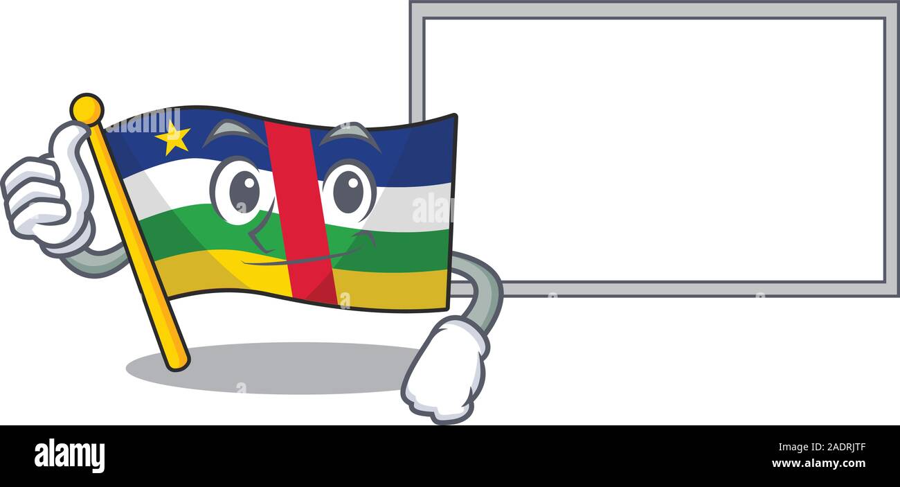 Flag central african cute cartoon character Thumbs up with board Stock ...