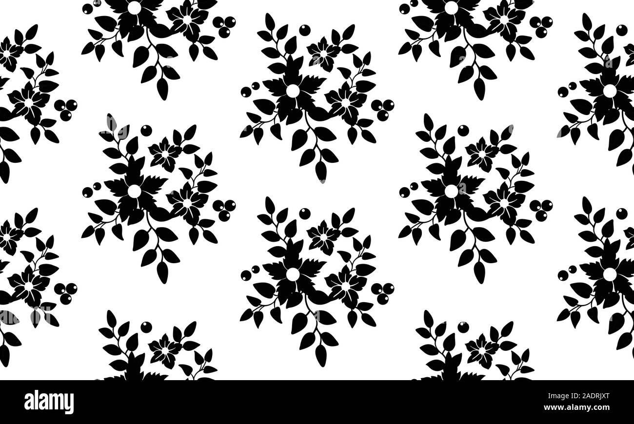 Black flower ornament, abstract floral pattern background Stock Vector ...