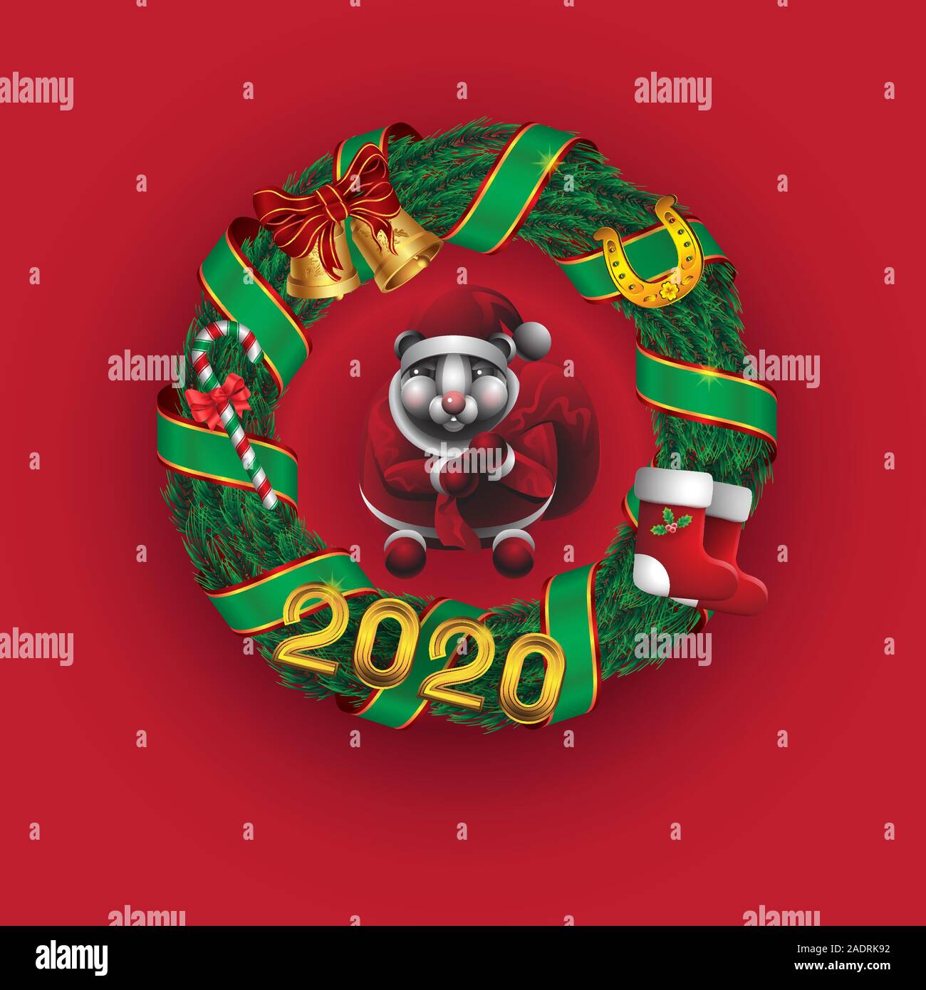 Christmas horseshoe Stock Vector Images - Alamy