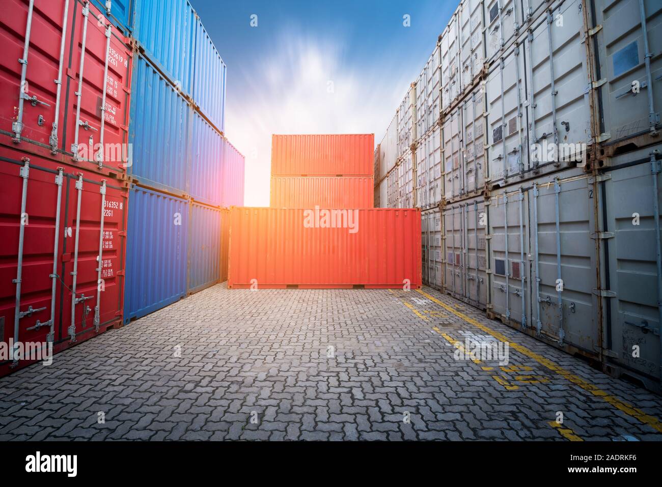 Container transport terminals Stock Photo - Alamy