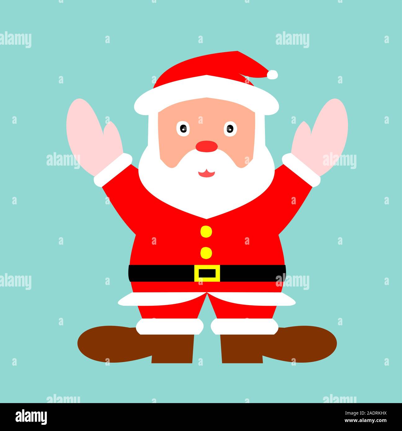 Santa Claus is standing and spreading his arms to experience the cold ...