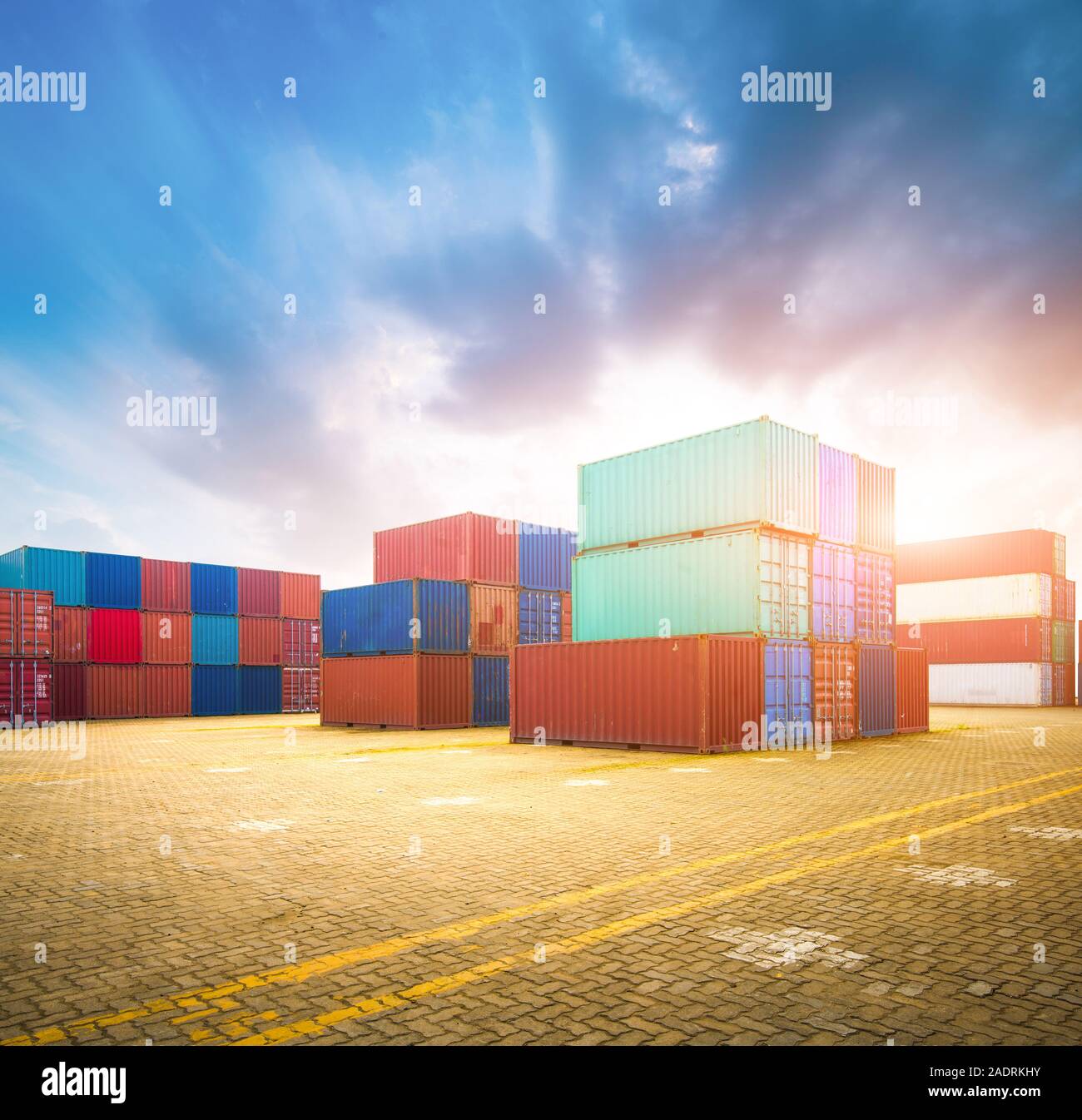 Container transport terminals Stock Photo - Alamy
