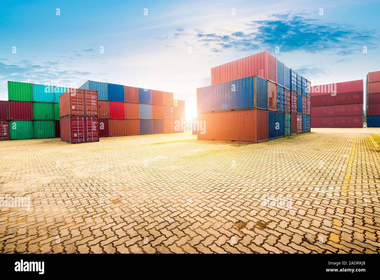Container transport terminals Stock Photo - Alamy