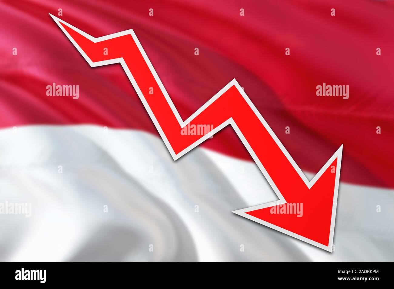 Monaco economy graph is indicating negative growth, red arrow going ...