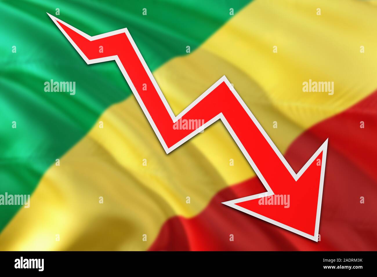 Republic Of The Congo economy graph is indicating negative growth, red ...