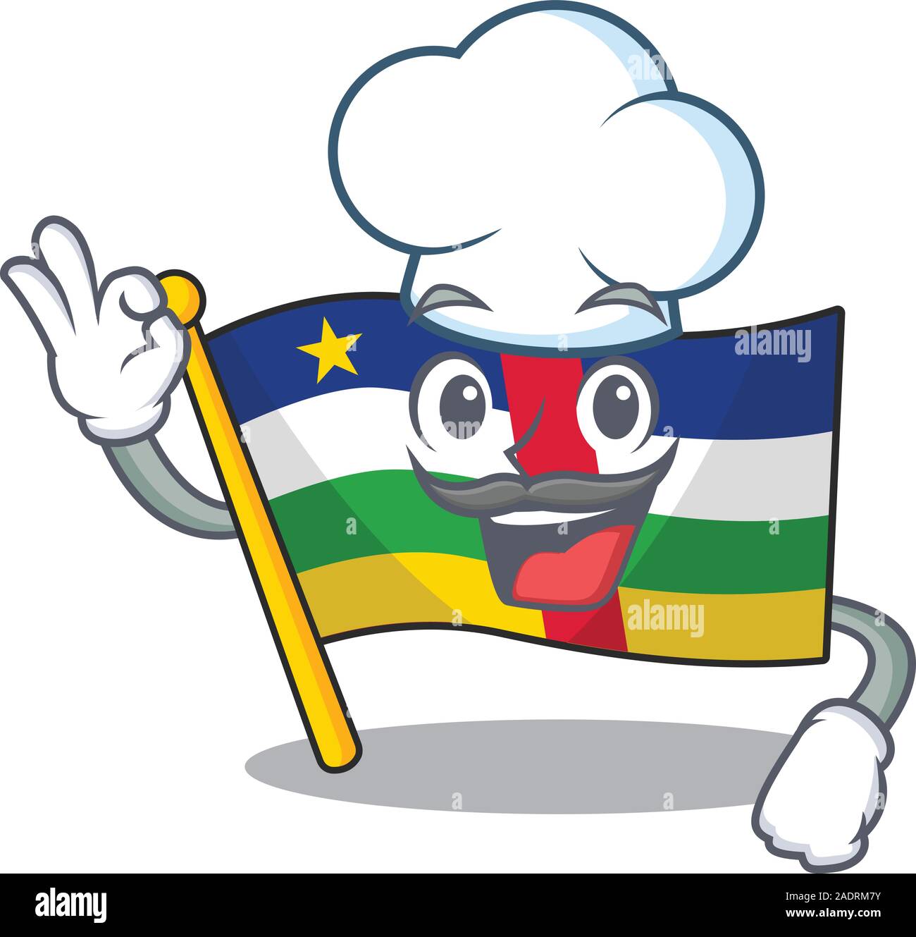 Happy Chef flag central african cartoon character with white hat Stock ...