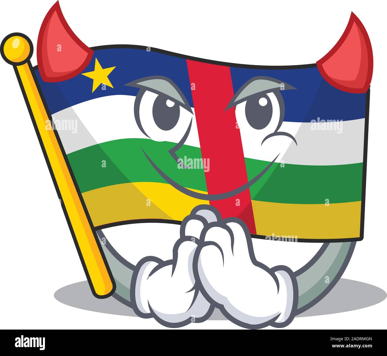 Cartoon character of flag central african on a Devil gesture design ...