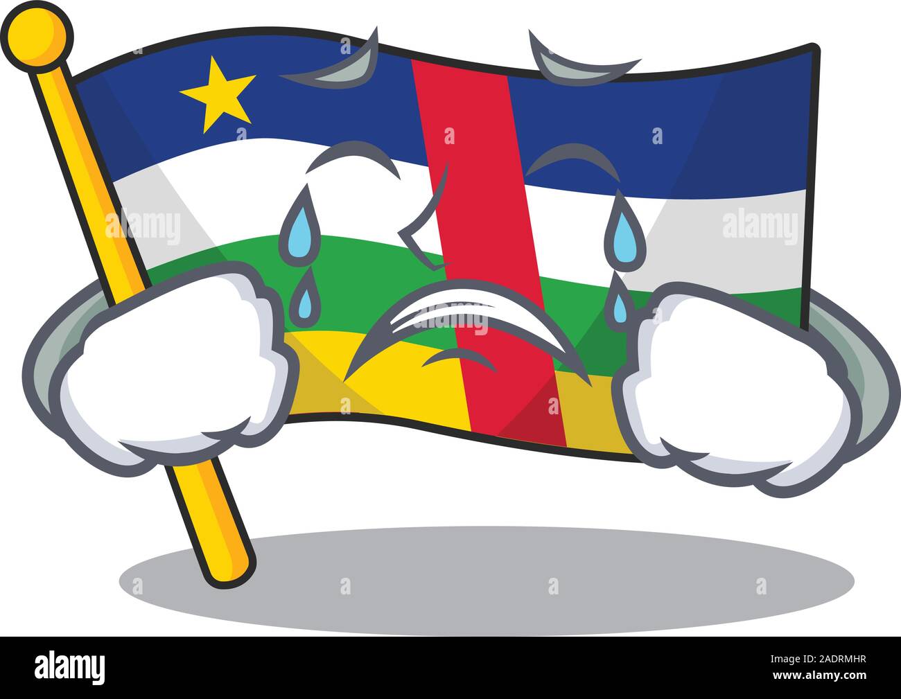 Sad Crying flag central african mascot cartoon style Stock Vector Image ...